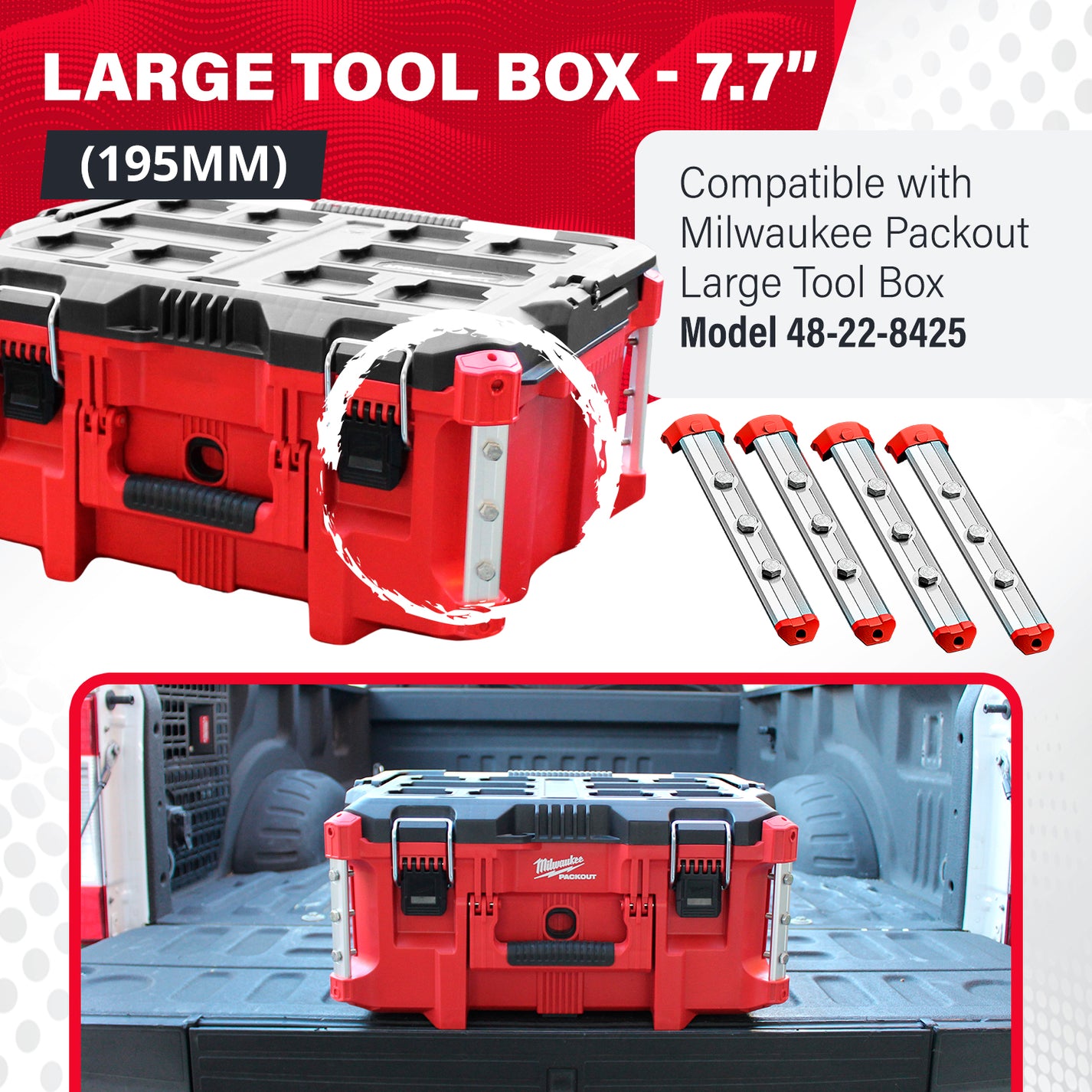 Alpha Rails™ Silver - Threaded Milwaukee Packout Rails – Alpha Engineered