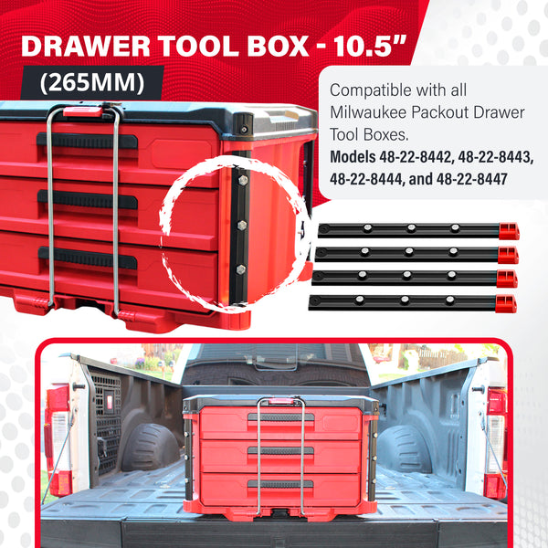 Alpha Rails™ Black - Threaded Milwaukee Packout Rails – Alpha Engineered