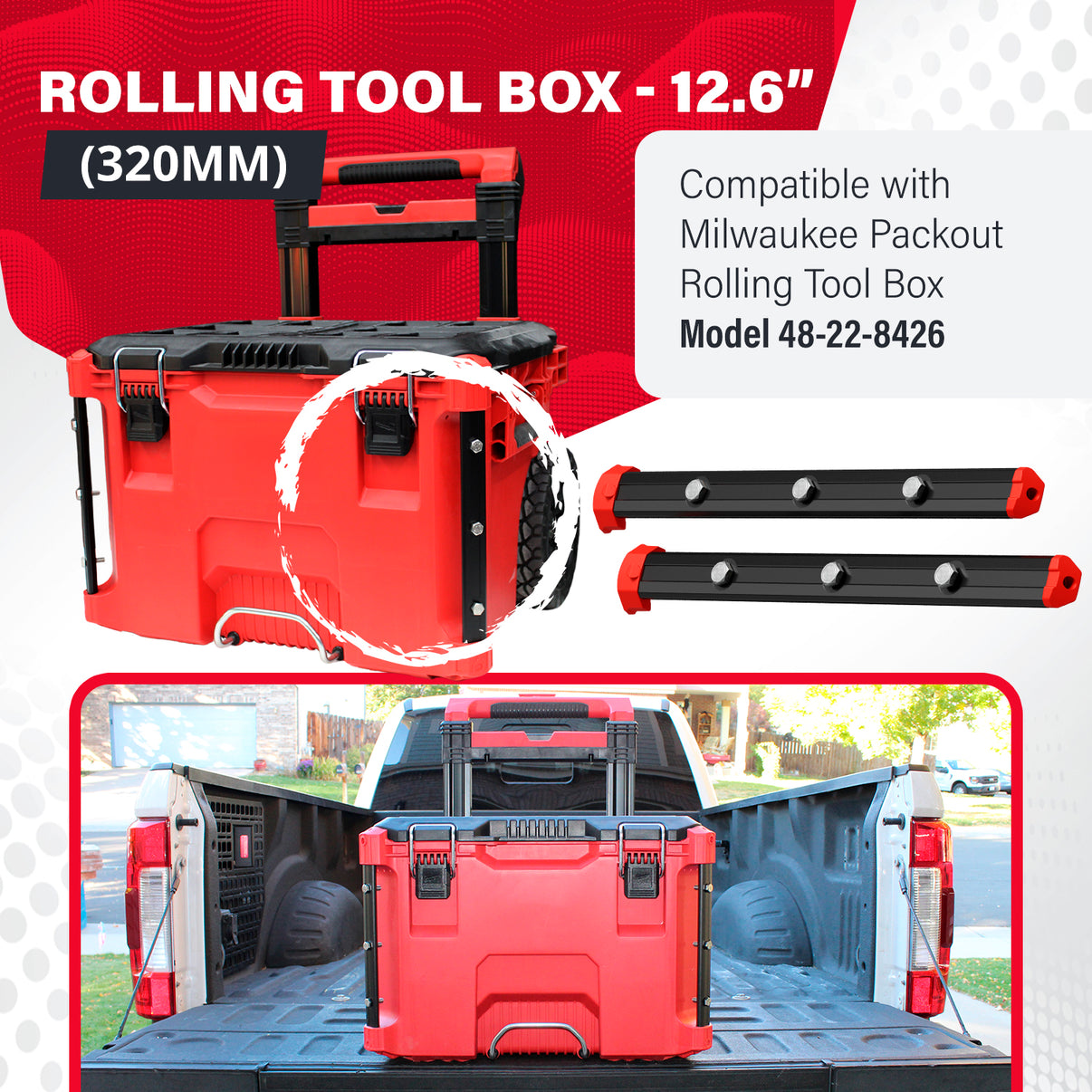 Alpha Rails™ Black - Threaded Milwaukee Packout Rails – Alpha Engineered